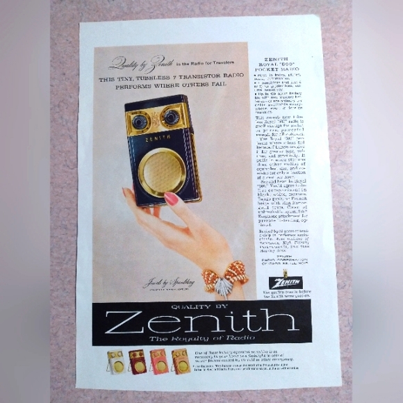 Zenith | Art | Vintage Zenith Radio Ad | Poshmark